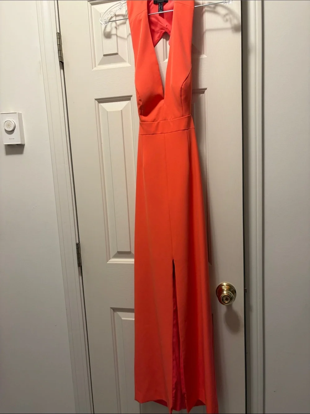 A. Byer | Dresses | A Byer Coralorange Backless Plunge Maxi Dress ...